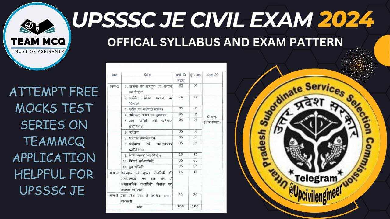 UPSSSC JE CIVIL 2024 SYLLABUS - TeamMCQ